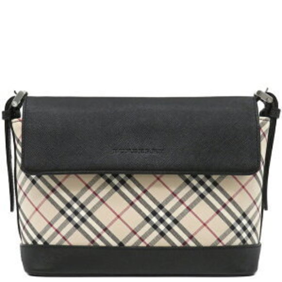 Burberry | Bags | Burberry Shoulder Bag Nova Check Black Beige ...